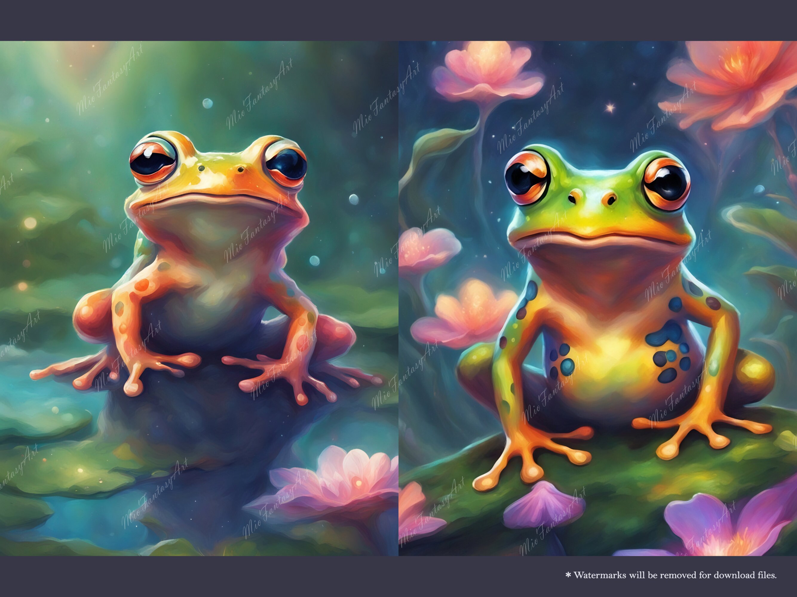 Fantasy Art Frog Bundle 1, Frog Wallpaper Printable Background for ...
