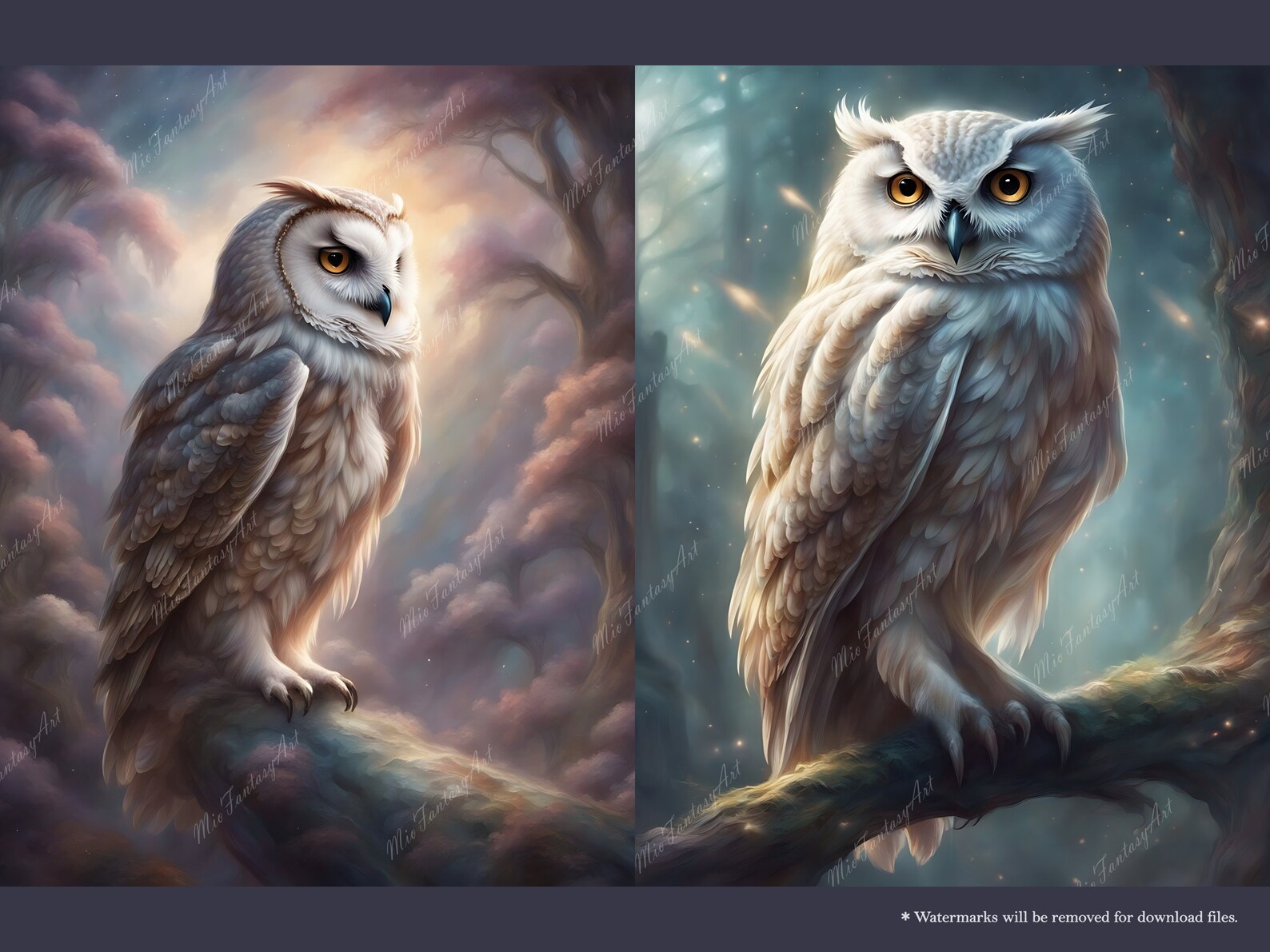 Fantasy Art Owl Bundle 4, Owl Wallpaper Printable Background for ...