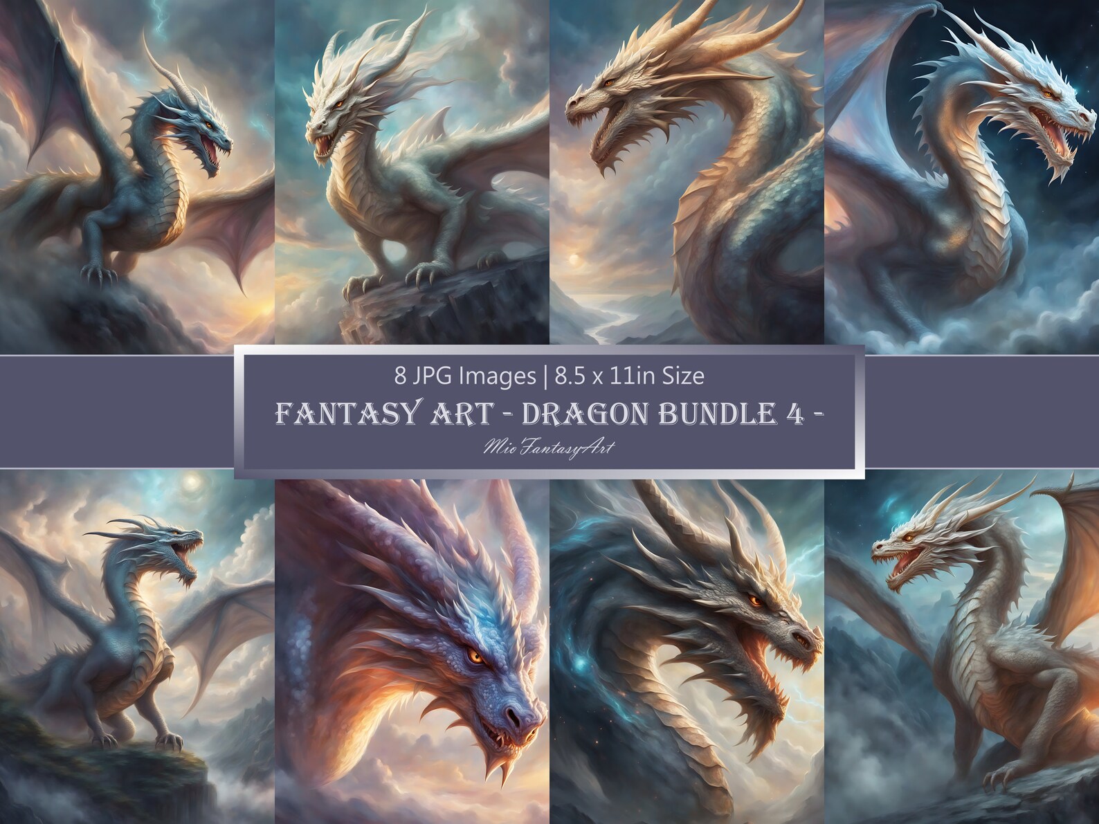 Fantasy Art Dragon Bundle 4, Dragon Wallpaper Printable Background for ...