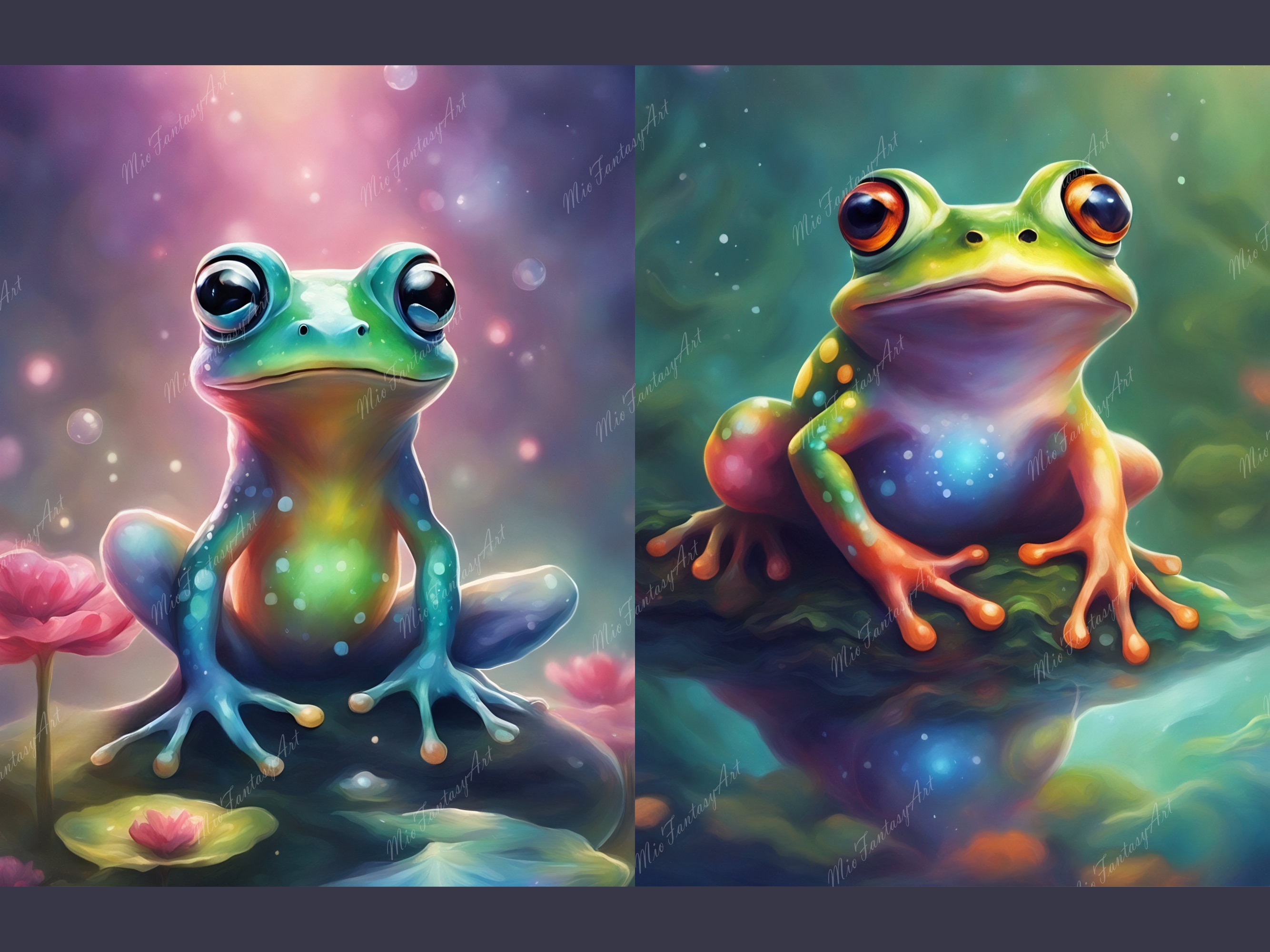 Fantasy Art Frog Bundle 4, Frog Wallpaper Printable Background for ...
