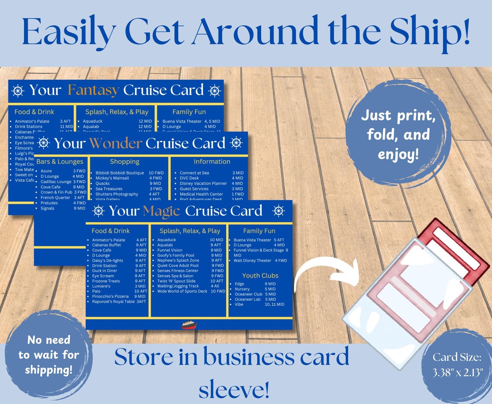 Cruise Line Deck Cards | Bundle | Fish Extender Gift | Cruise Fish ...