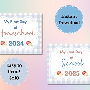 First Day of Homeschool - INSTANT DOWNLOAD - Printable -back to School ...