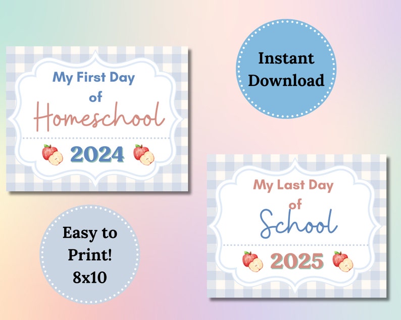 First Day of Homeschool - INSTANT DOWNLOAD - Printable -back to School ...