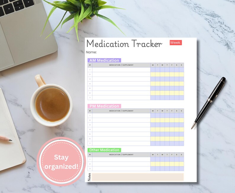 Editable Medication Schedule | Printable Easy Medicine Chart | Weekly ...