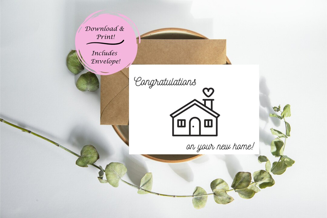 Congratulations, Printable Greeting Card, Congratulations on New Home ...