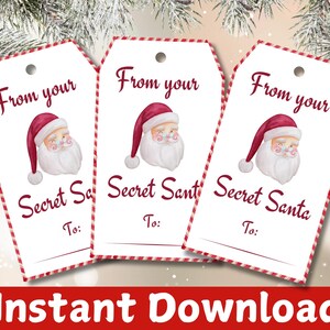 Secret Santa Gift Exchange Printable PDF, Christmas Gift List for ...