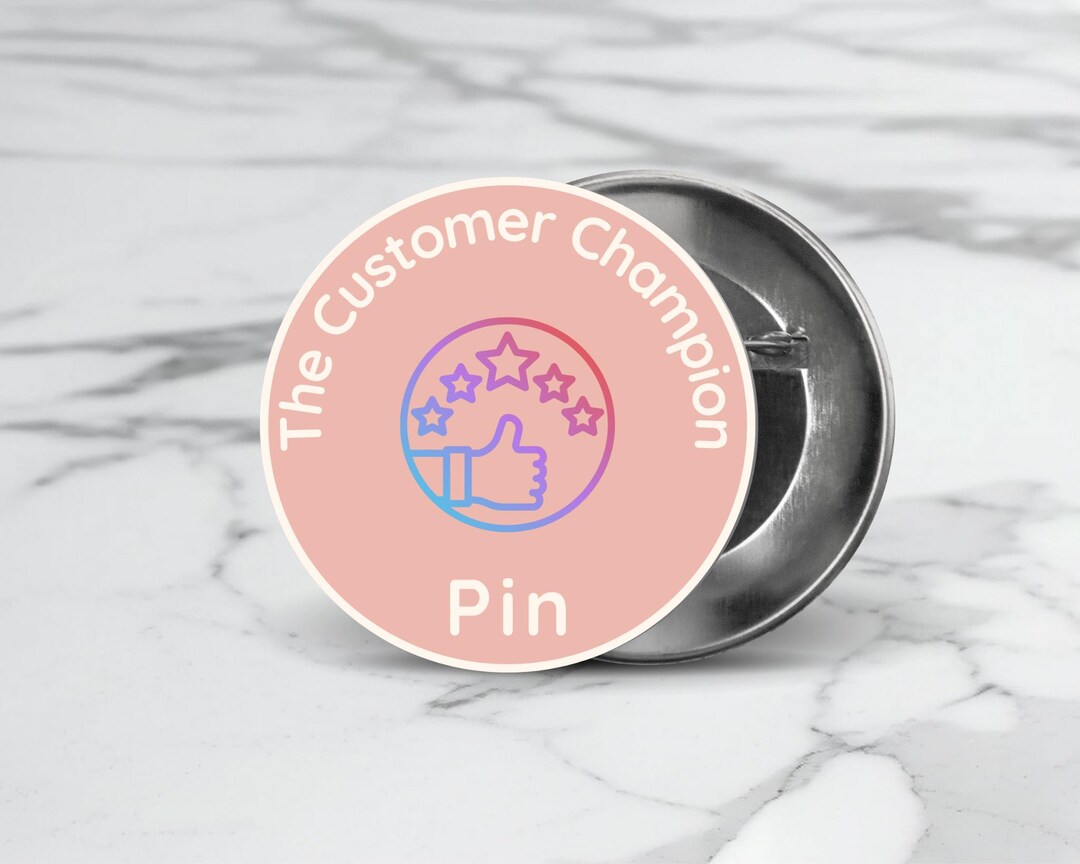 Award Pin Buttons, Employee Recognition Pin, the Customer Champion Pin ...
