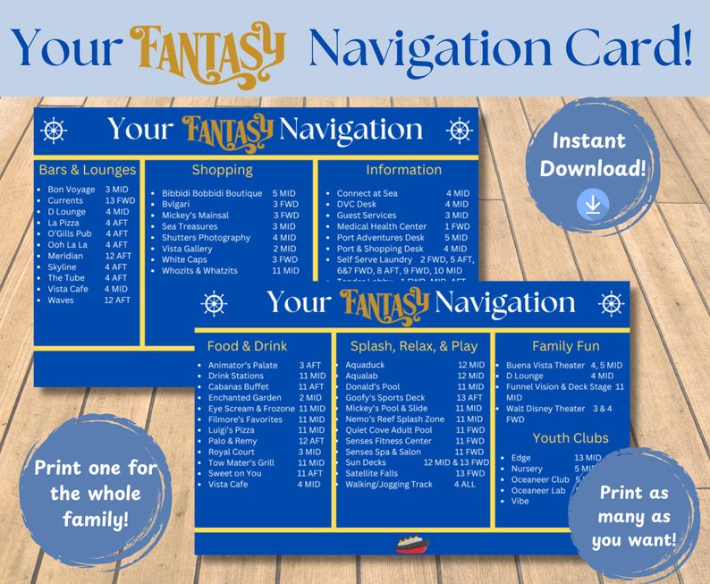 Disney Cruise Line Deck Cards Fantasy Fish Extender Gift Cruise Fish ...