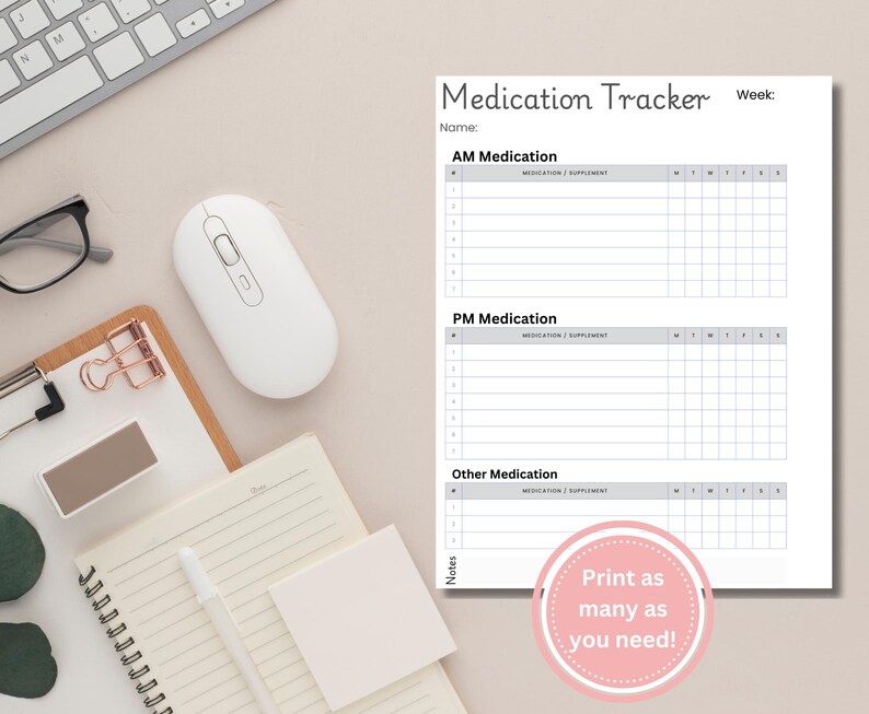 Editable Medication Schedule | Printable Easy Medicine Chart | Weekly ...