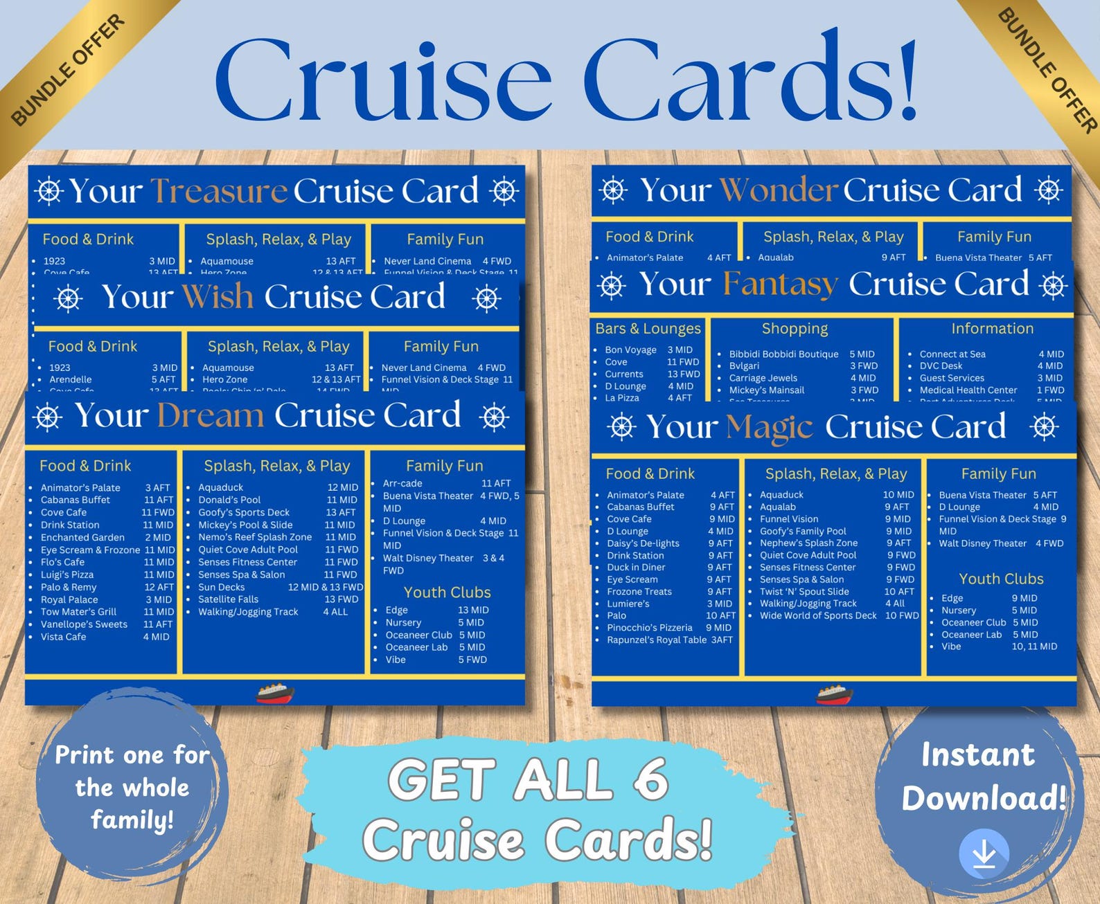 Cruise Line Deck Cards | Bundle | Fish Extender Gift | Cruise Fish ...
