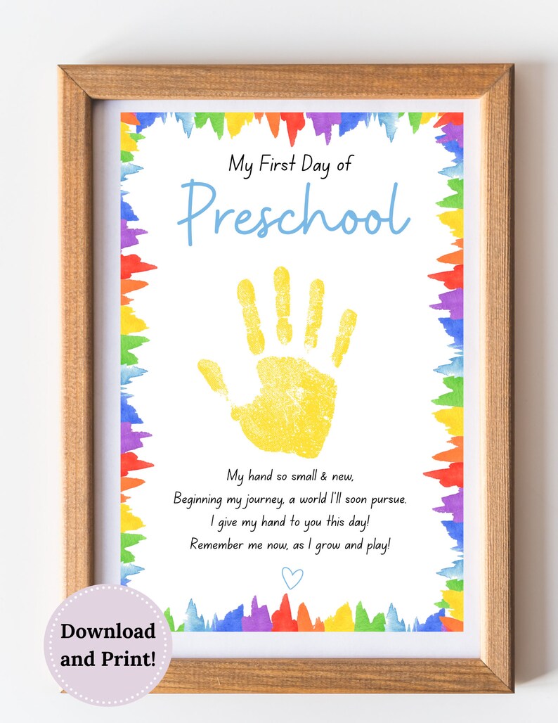 First Day of School Handprint Art, Back to School, Memorable First Day ...