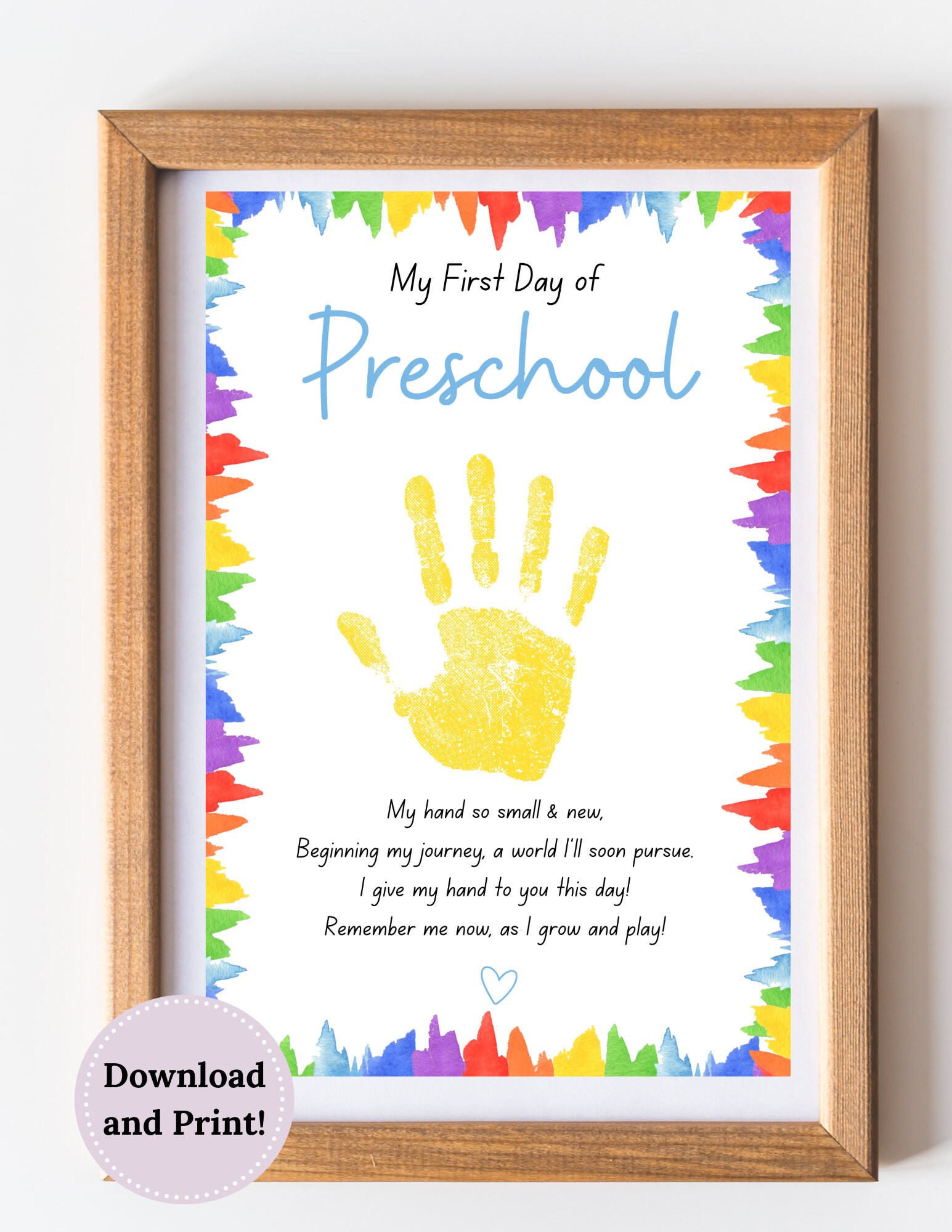 First Day of School Handprint Art, Back to School, Memorable First Day ...