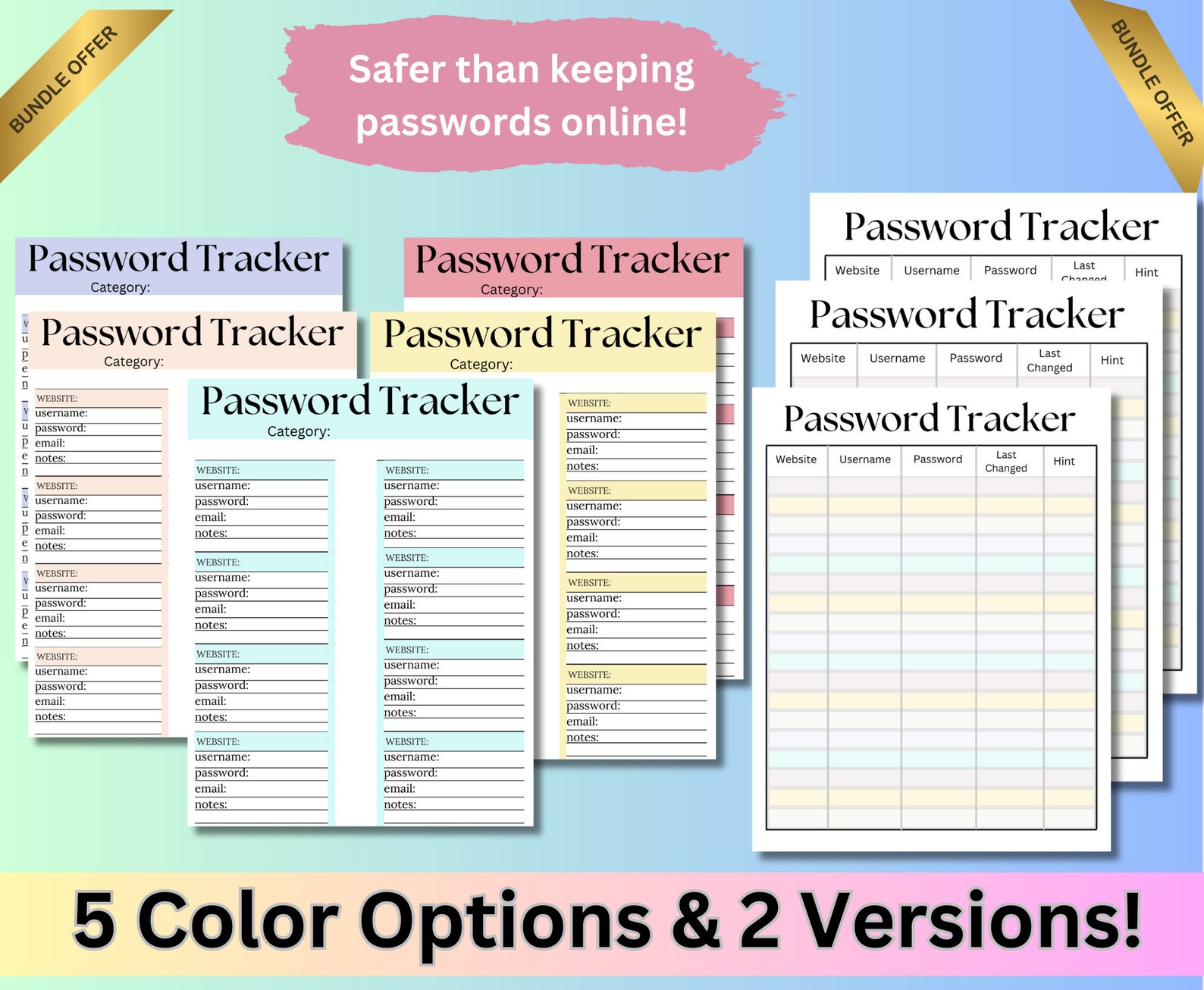 PASSWORD Form. Password List Sheet. Password Organizer. Subscription ...