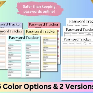PASSWORD Form. Password List Sheet. Password Organizer. Subscription ...