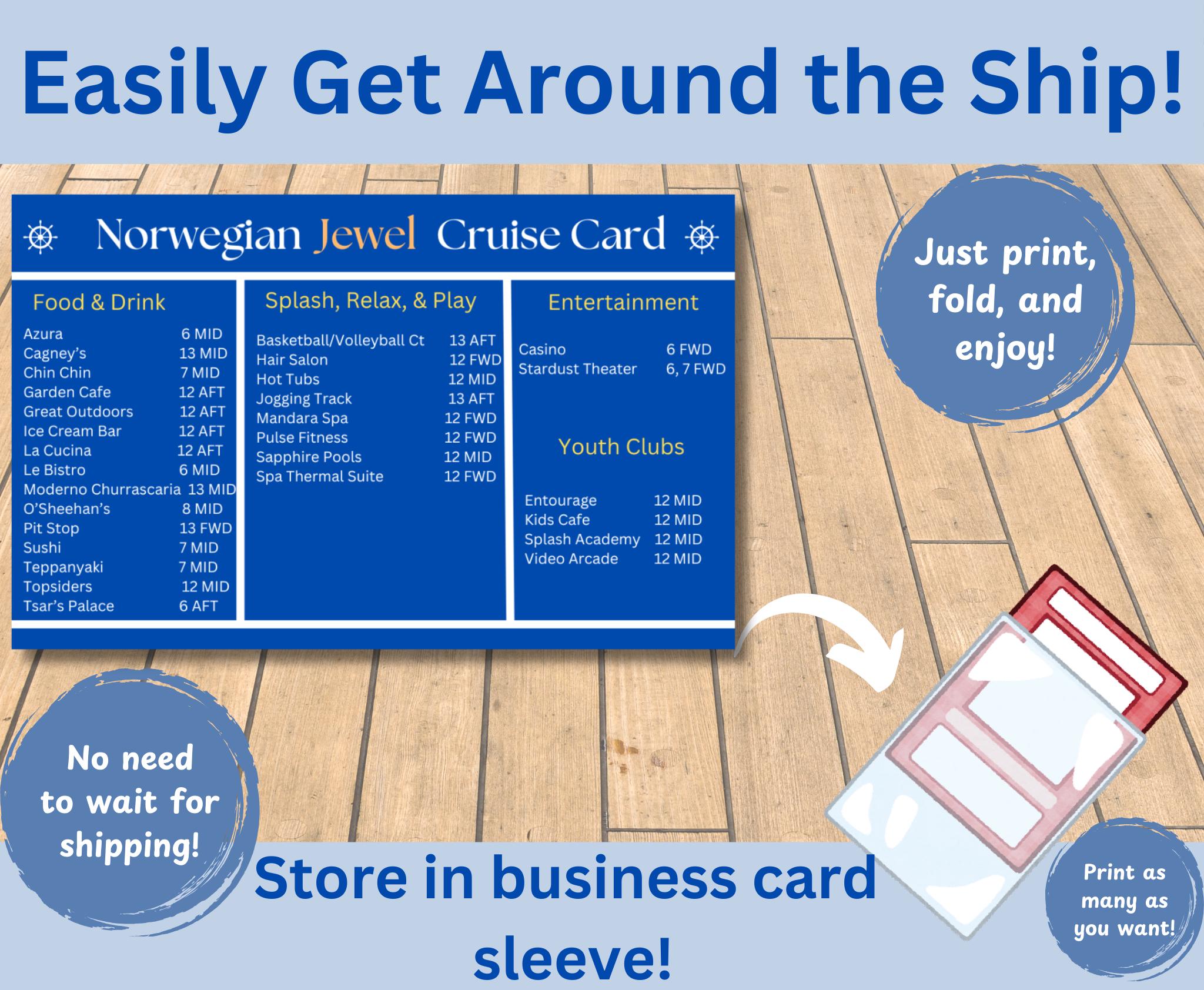 Cruise Line Deck Cards | Norwegian Jewel | Fish Extender Gift | Cruise ...