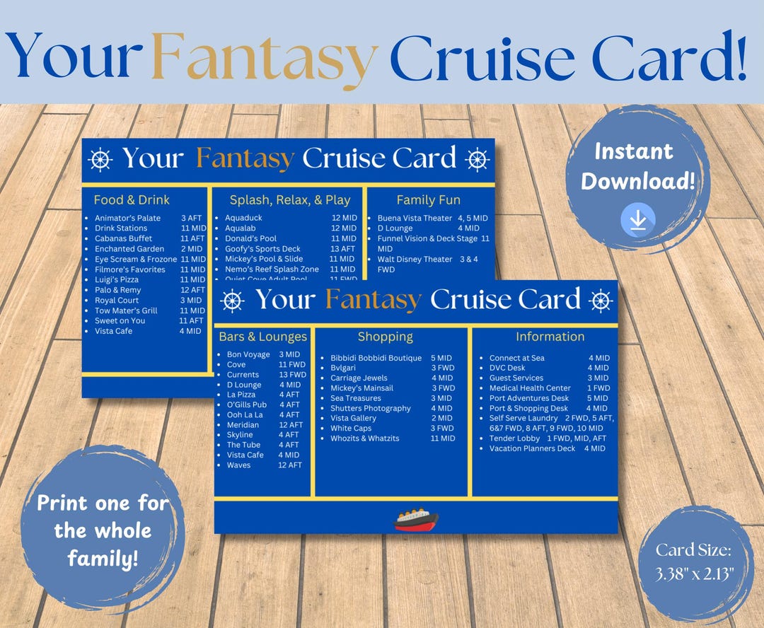 Cruise Line Deck Cards | Fantasy | Fish Extender Gift | Cruise Fish ...