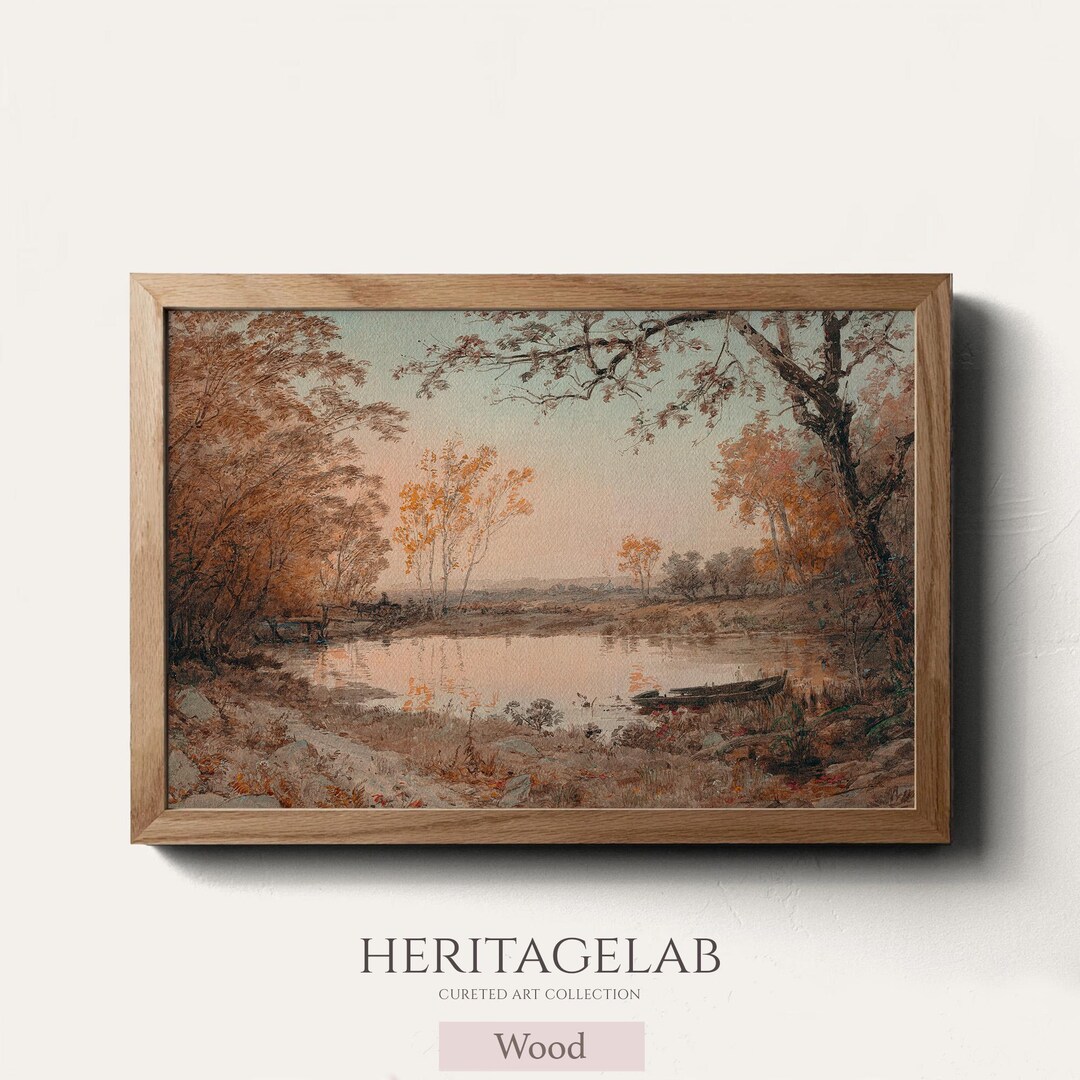 Vintage Nature Landscape Framed Large Wall Art Home Decor Housewarming ...
