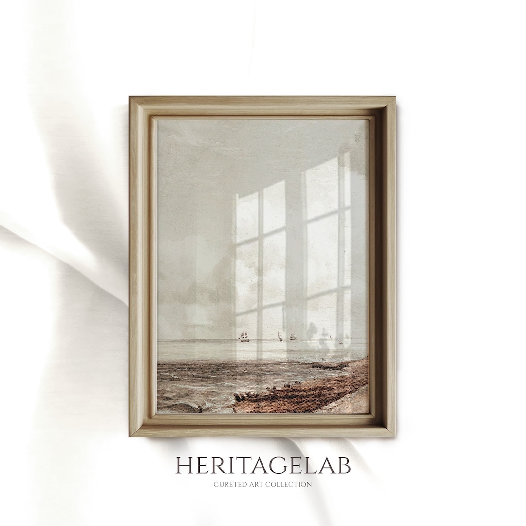 Ocean View Art Print Vintage Seascape Painting for Wall Decor Coastal ...