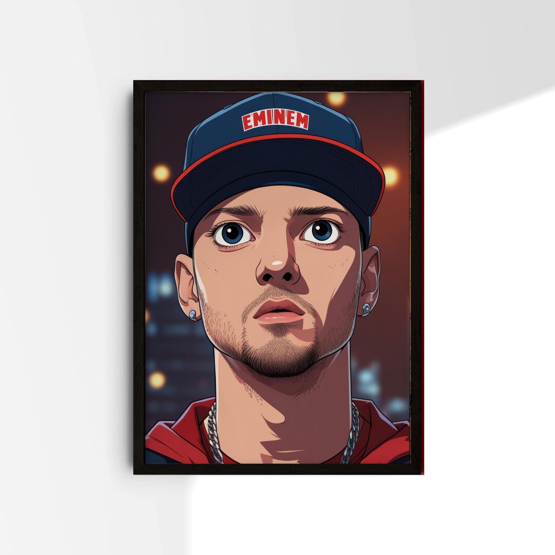 Eminem Illustration Poster: Hip Hop Music Room Wall Art - Framed ...