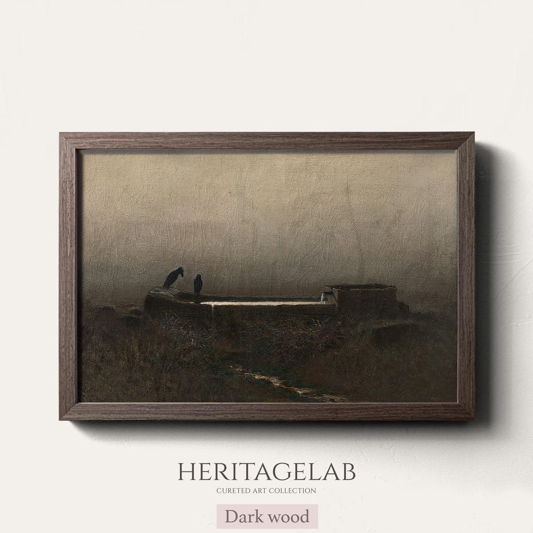 Vintage Mountain Cabin Landscape Rustic Framed Wall Art Rustic Framed ...