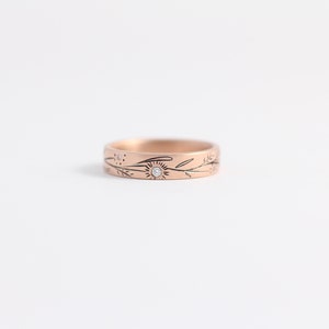 Botanical Rose Gold Wedding Ring Made With Ethical Gold and Recycled ...