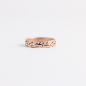 Botanical Rose Gold Wedding Ring Made With Ethical Gold and Recycled ...