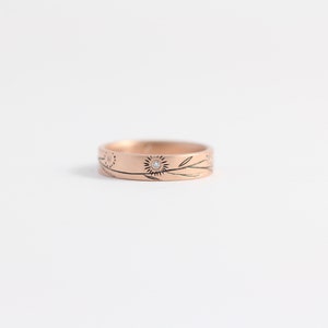 Botanical Rose Gold Wedding Ring Made With Ethical Gold and Recycled ...