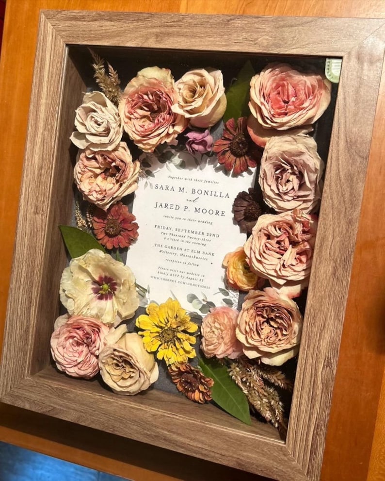 Wedding Bouquet Preservation, 3D Shadow Box, Wedding Keepsakes - Etsy