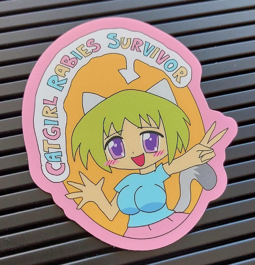 Catgirl Rabies Survivor, Raku-chan! Neko Sugar Girls Sticker - Etsy