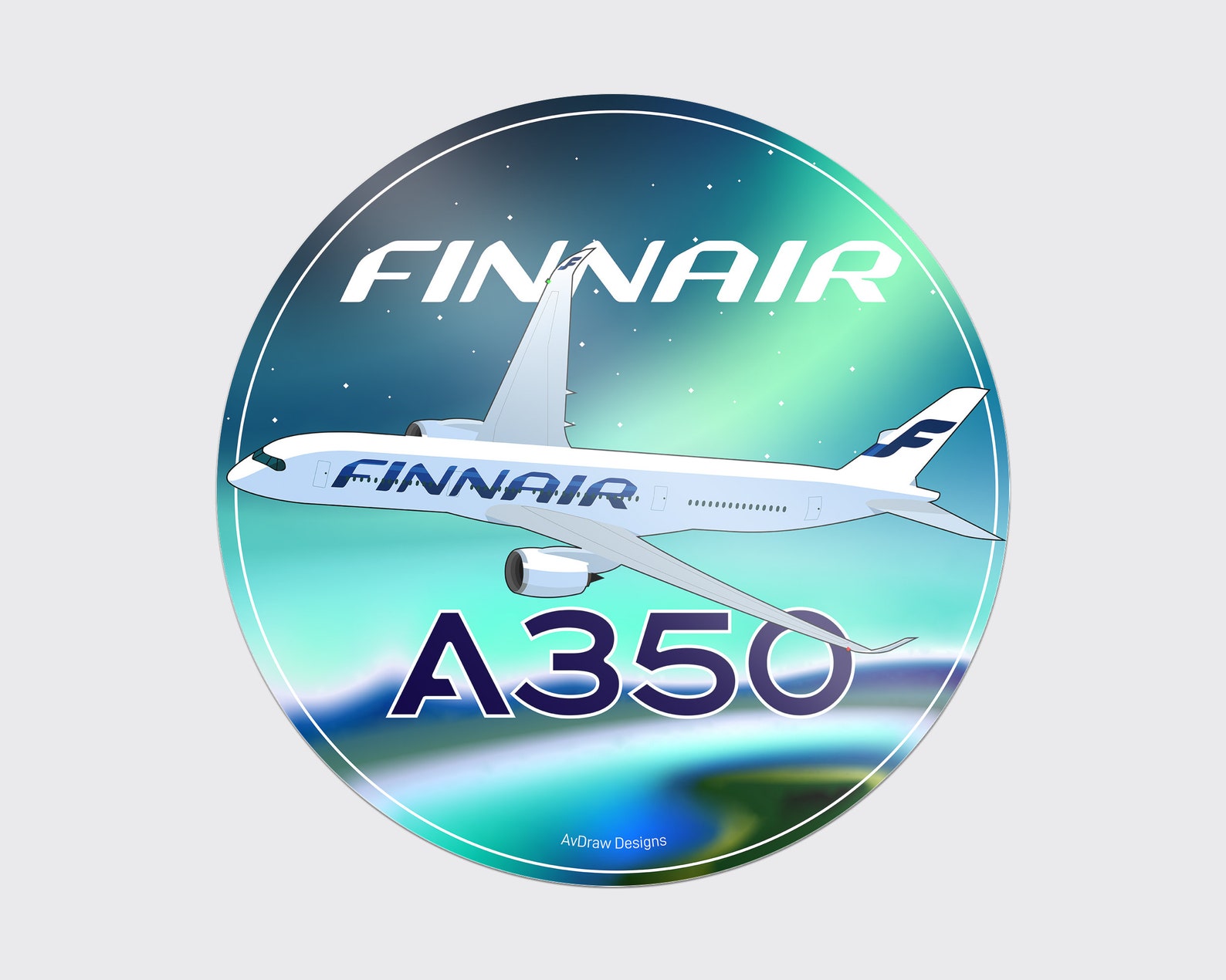 Finnair Airbus A350 Vinyl Rounded Sticker (11cm) - Etsy