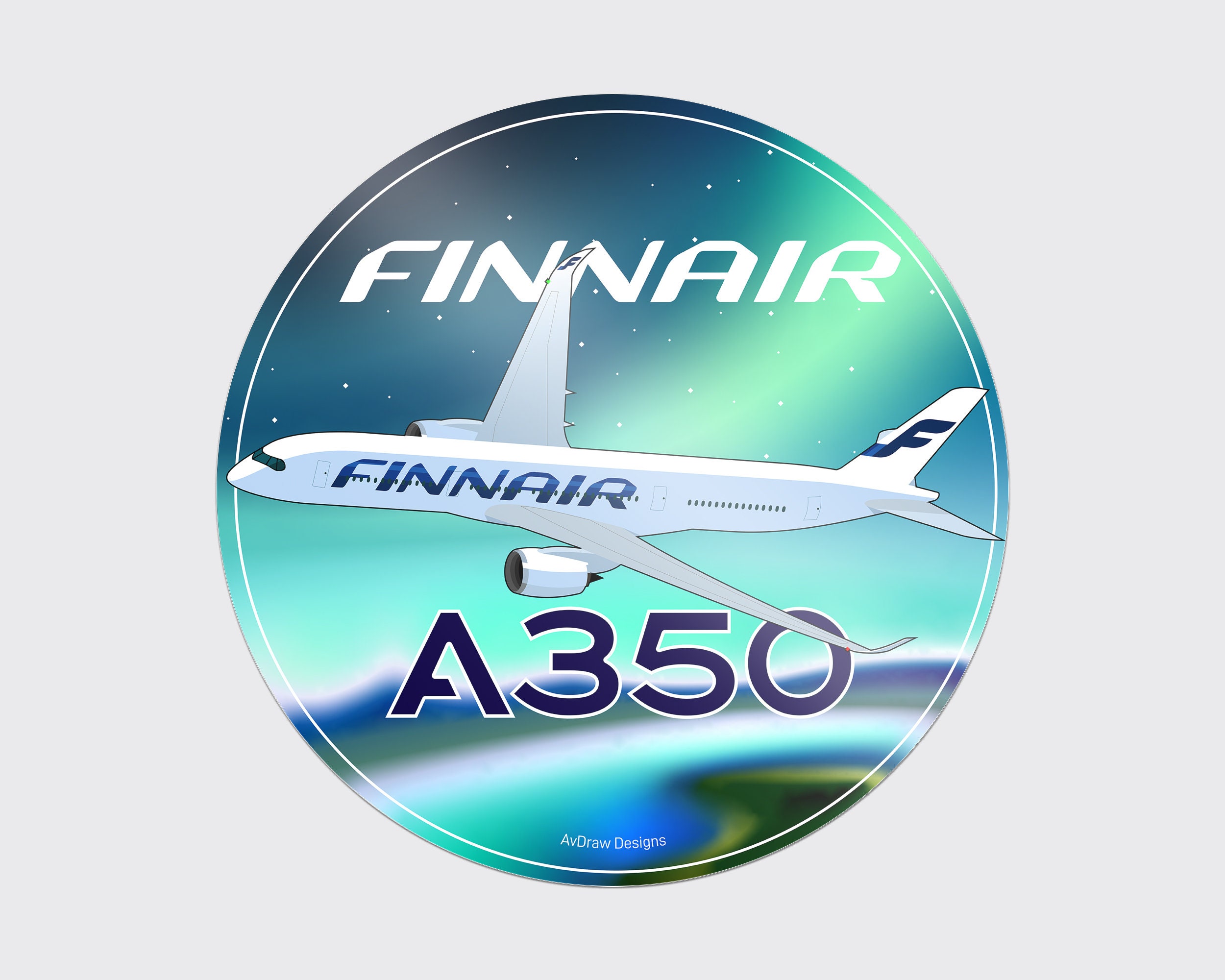 Finnair Airbus A350 Vinyl Rounded Sticker 11cm - Etsy