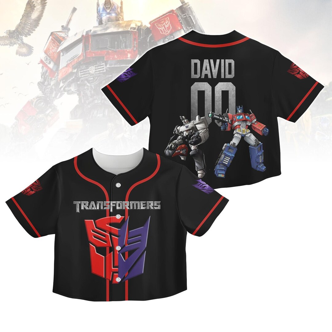 Custom Optimus Prime Crop Top Baseball Jersey, Transformer Crop Top ...