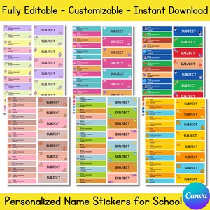 Name Stickers for School Kids Daycare Notebook Labels Personalized ...