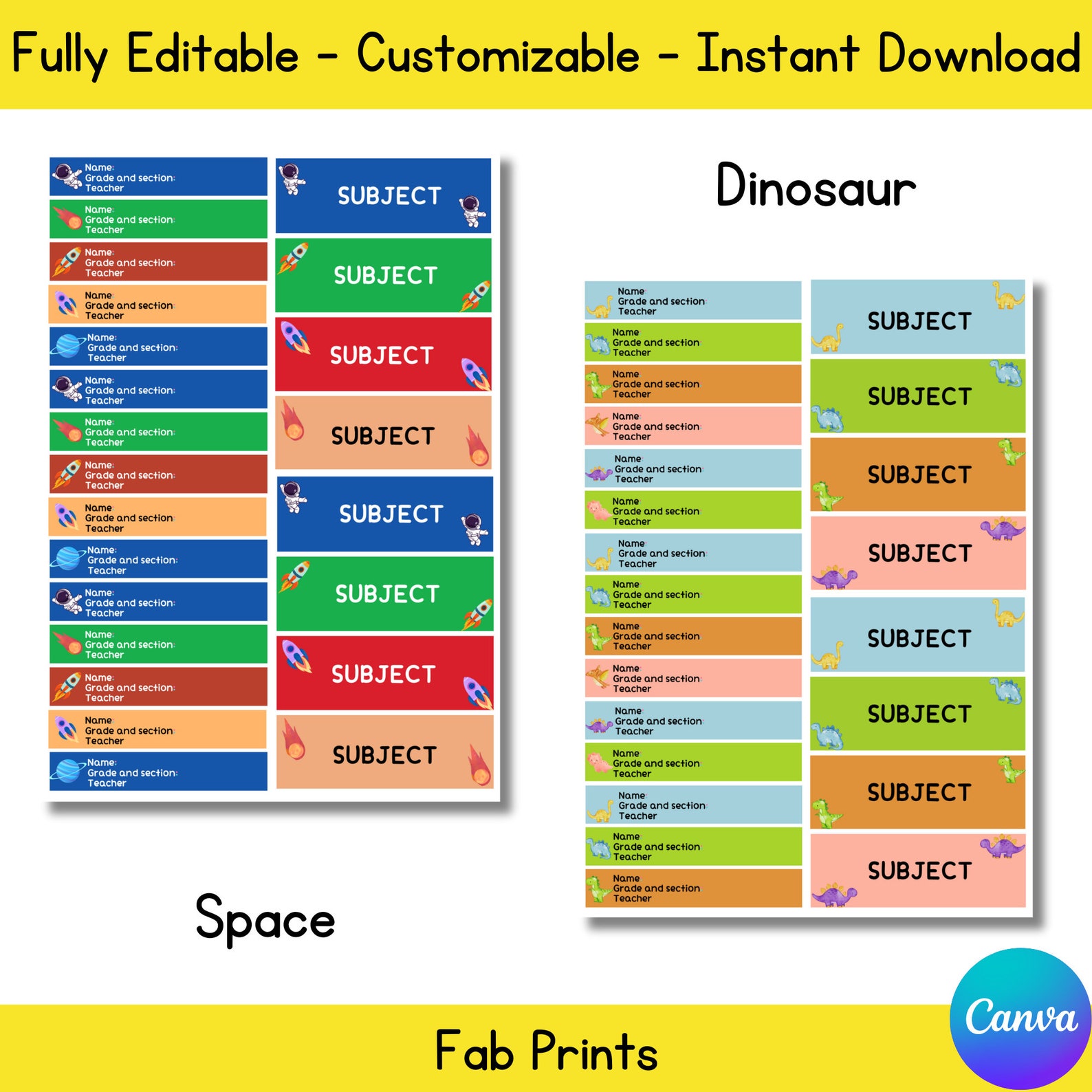 Name Stickers for School Kids Daycare Notebook Labels Personalized Customized Printable Sticker ...