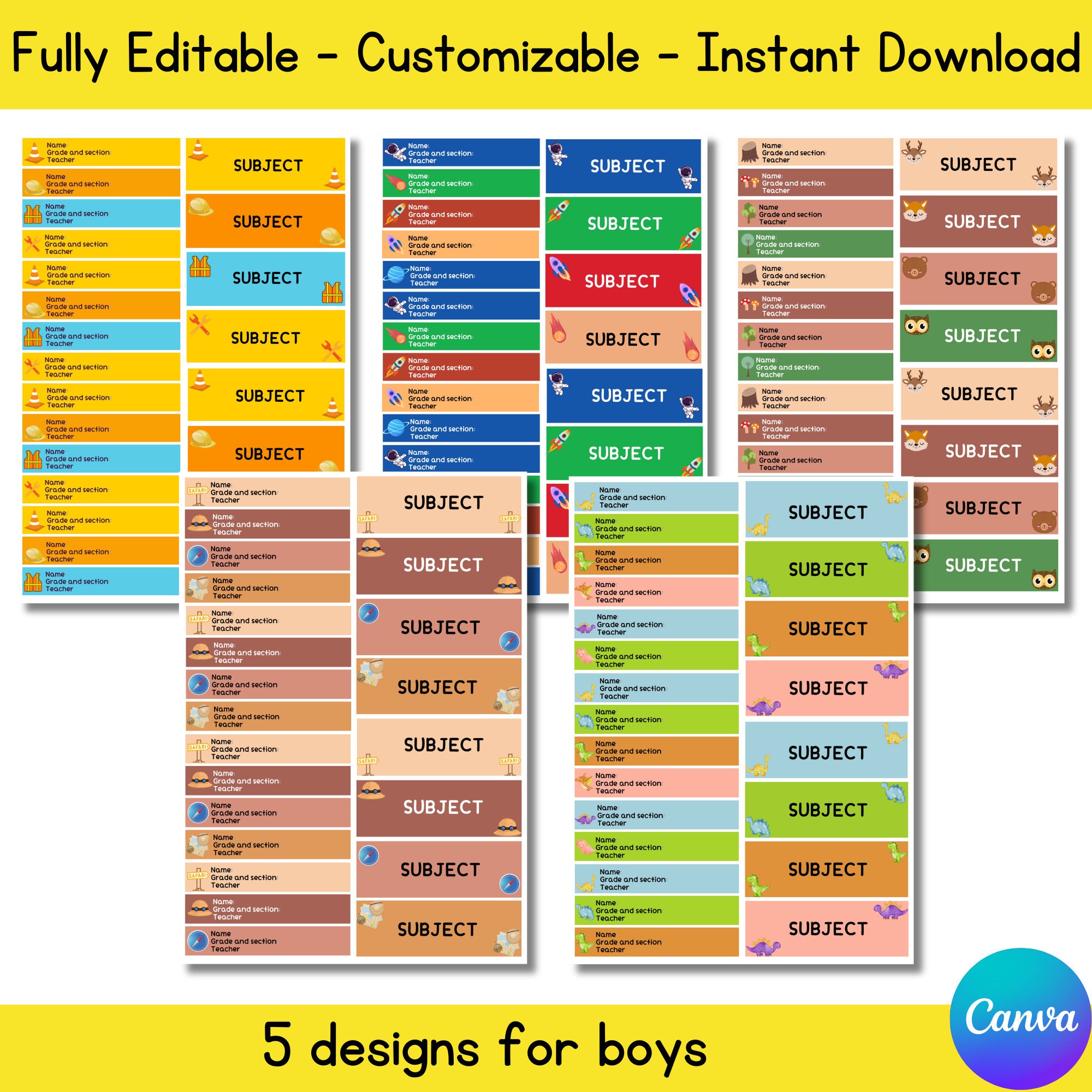 Name Stickers for School Kids Daycare Notebook Labels Personalized ...