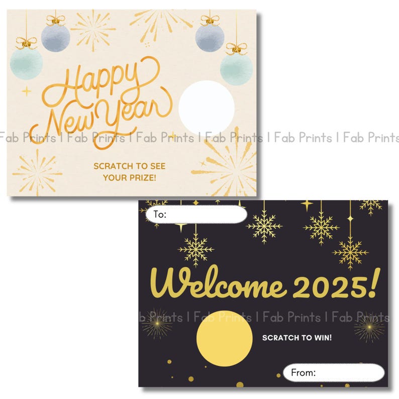 Christmas Scratch off Cards for Party Holidays New Year Fun Game for ...
