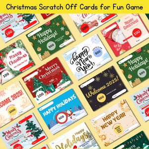 Christmas Scratch off Cards for Party Holidays New Year Fun Game for ...