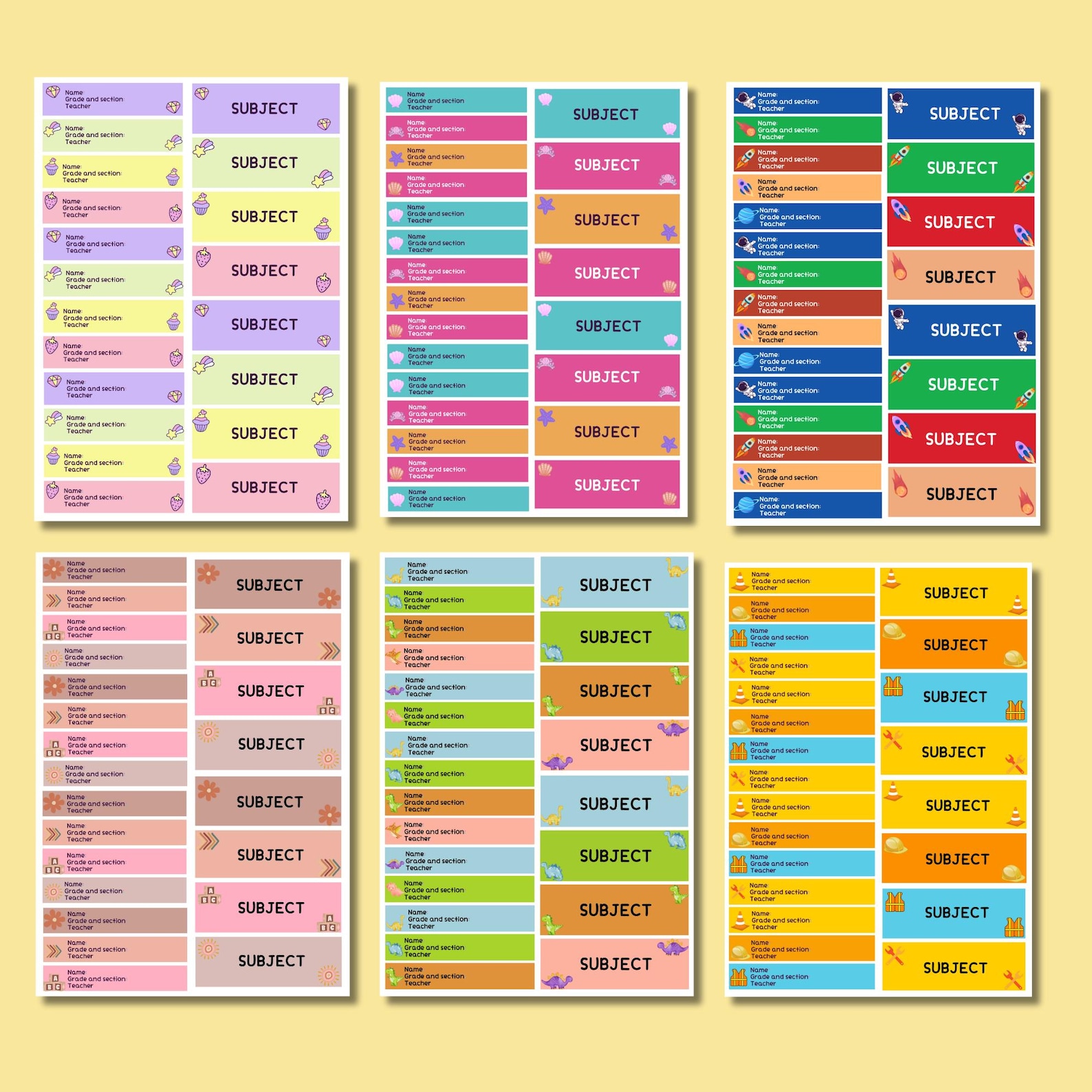 Name Stickers for School Kids Daycare Notebook Labels Personalized ...