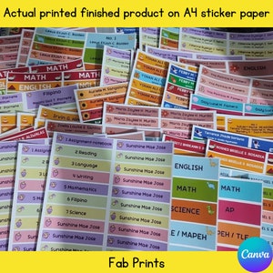 Name Stickers for School Kids Daycare Notebook Labels Personalized ...