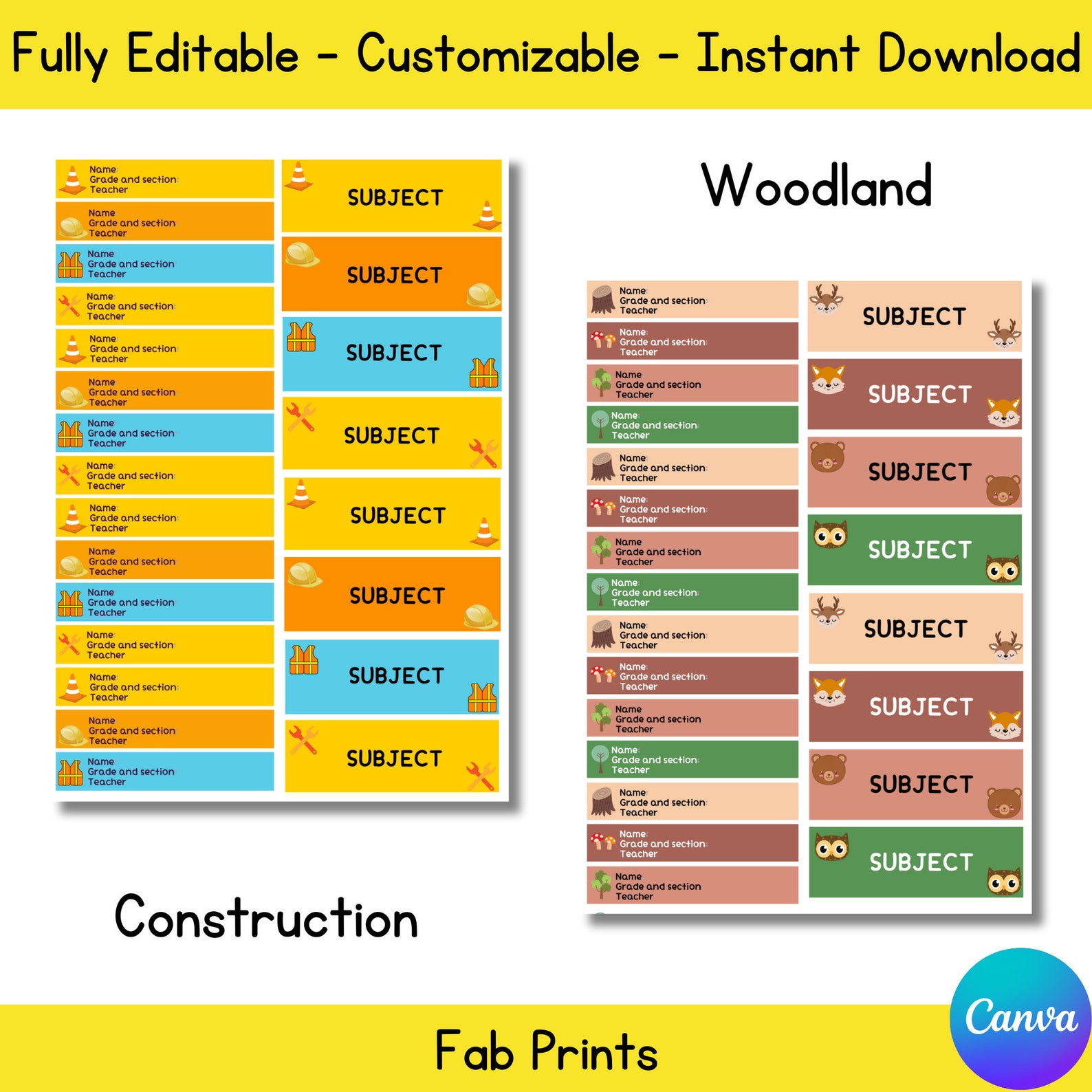 Name Stickers for School Kids Daycare Notebook Labels Personalized Customized Printable Sticker ...