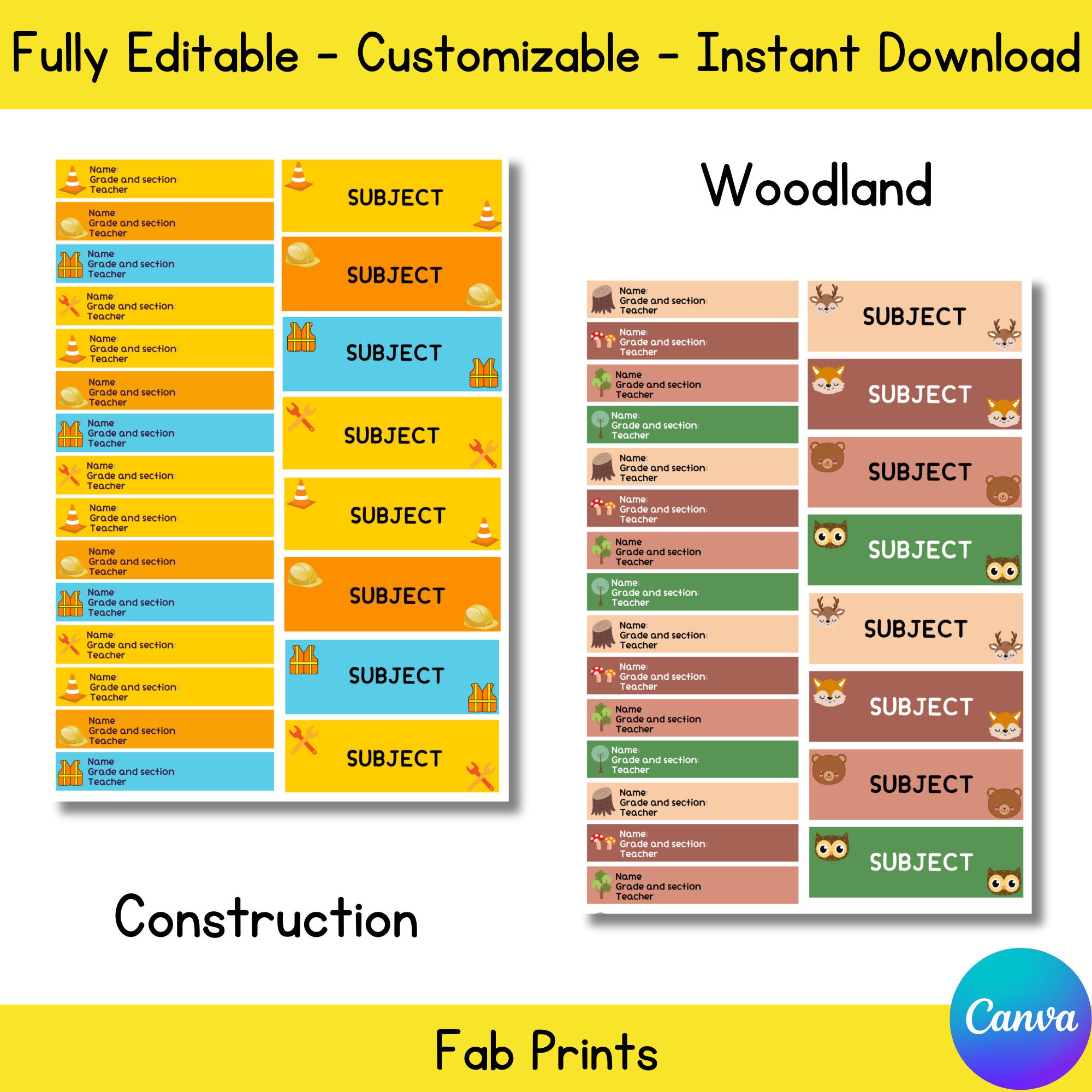 Name Stickers for School Kids Daycare Notebook Labels Personalized ...