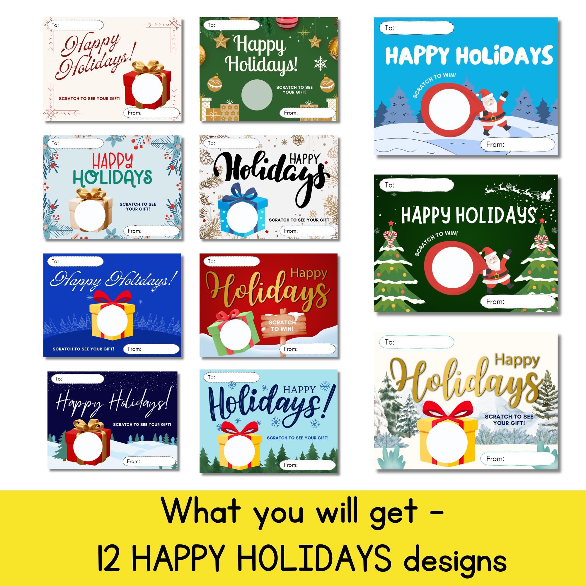 Christmas Scratch off Cards for Party Holidays New Year Fun Game for ...