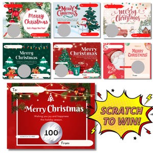 Christmas Scratch off Cards for Party Holidays New Year Fun Game for ...