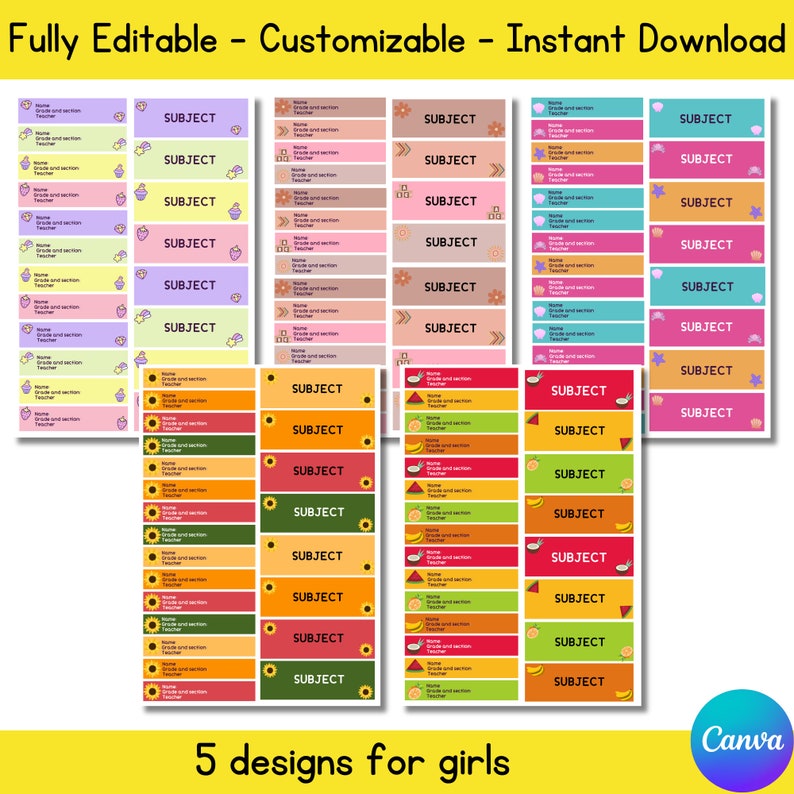 Name Stickers for School Kids Daycare Notebook Labels Personalized ...