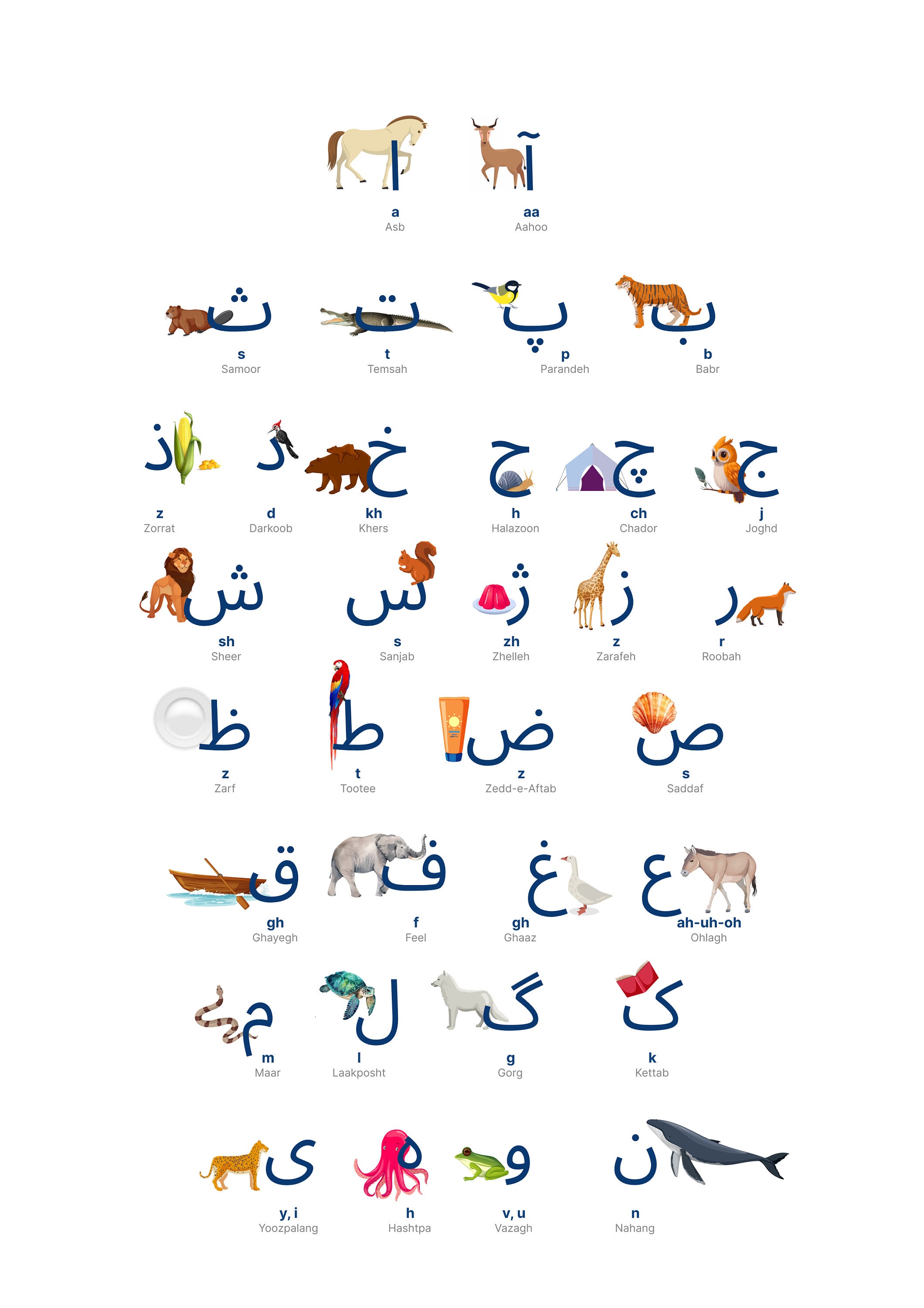 Enchanting Farsi Alphabet Poster - Etsy