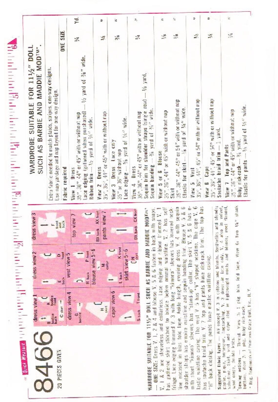 Vintage Simplicity 8466 PDF Doll Sewing Pattern 11 1/2 Inch - Etsy