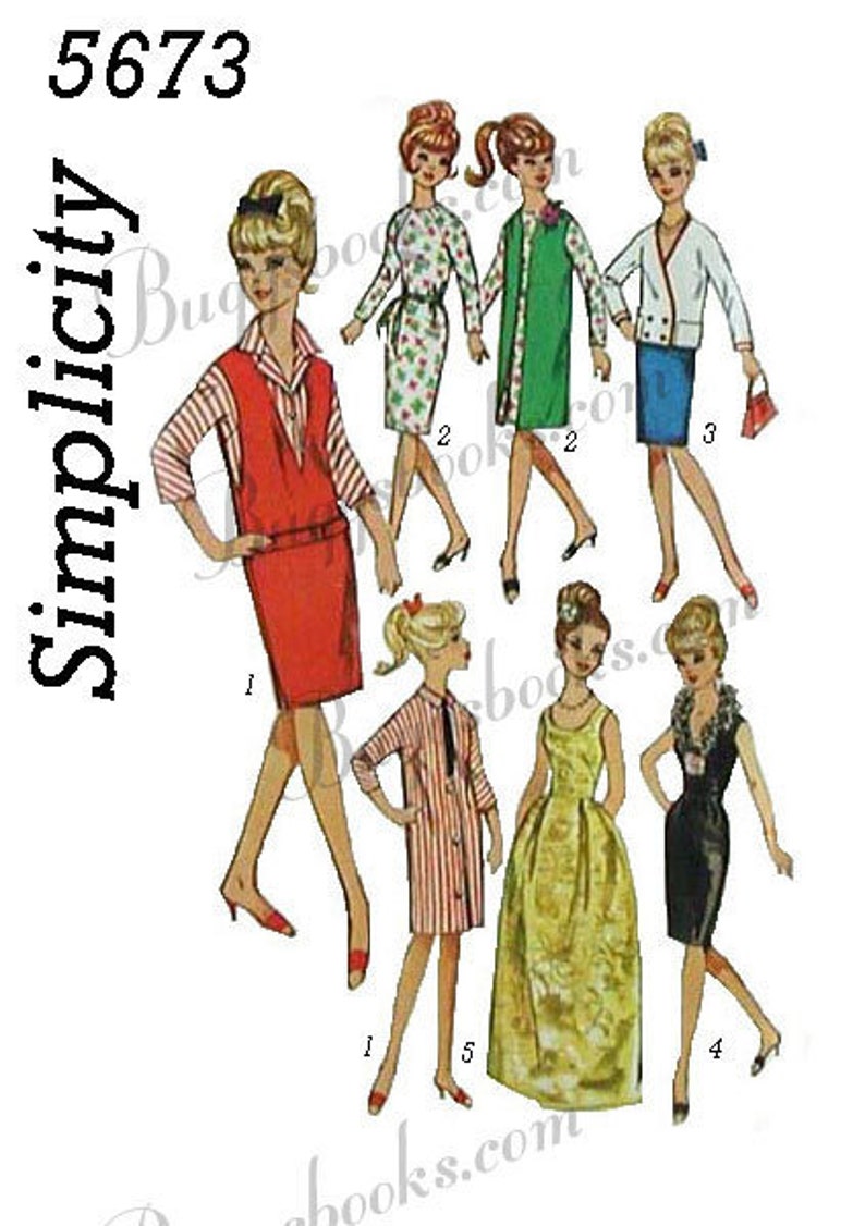 Simplicity 5673 Barbie Doll Sewing Patterns Clothes Hard - Etsy