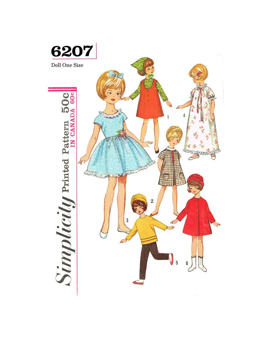 Vintage Simplicity 6207 - 8 Inch Penny Brite and Others Doll Sewing ...