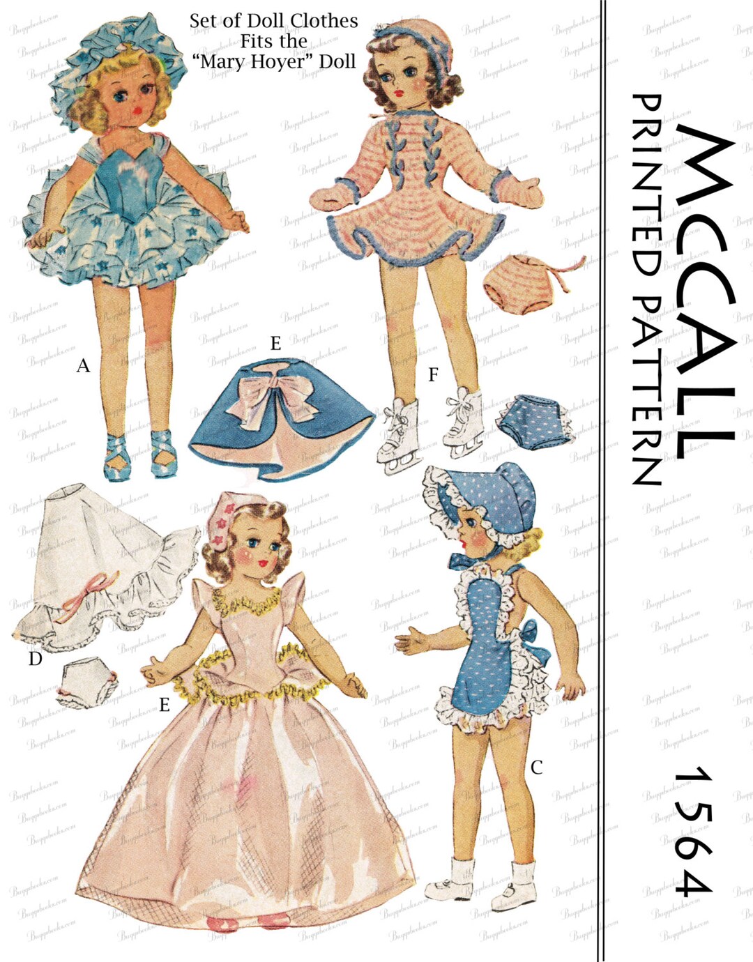 Vintage Doll Sewing Pattern - Mccalls 1564 - 14" Mary Hoyer Doll - PDF ...