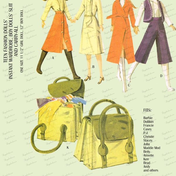 Vintage Barbie Doll Clothes Pattern - Etsy